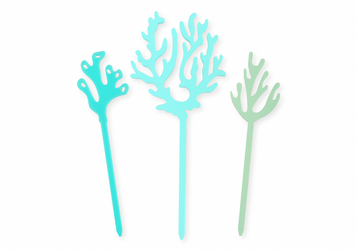 SEA GLASS CORAL - Cake Topper Set – Kiki Party Studio