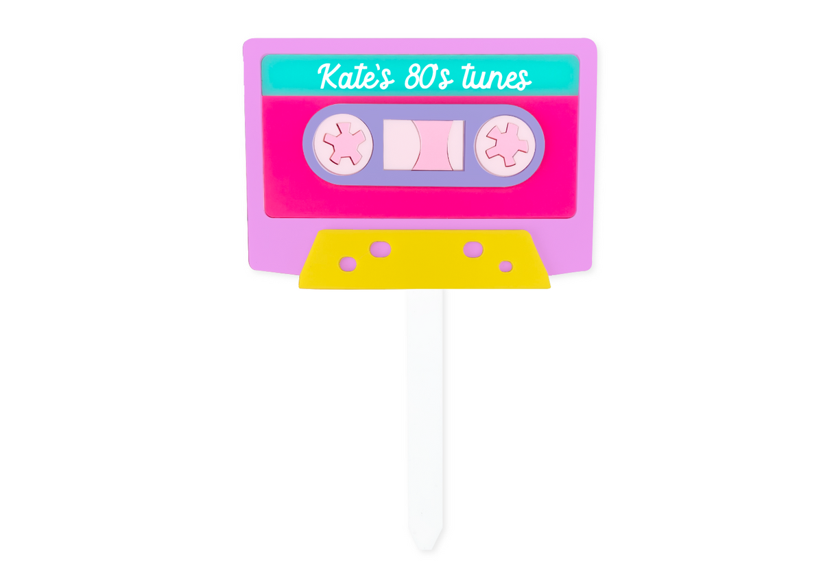 BRIGHT RETRO MIX TAPE - Cake Topper – Kiki Party Studio