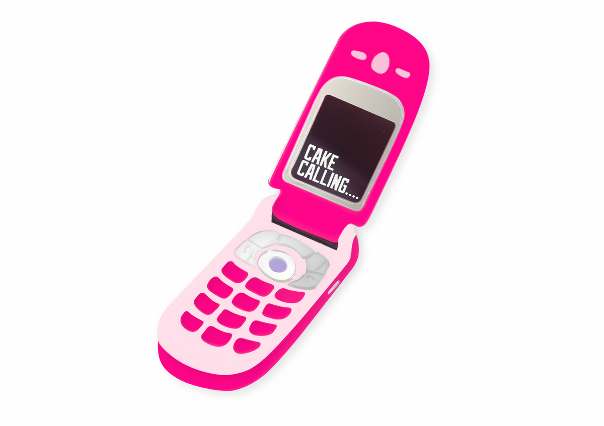 HOT PINK FLIP PHONE- Cake Topper – Kiki Party Studio