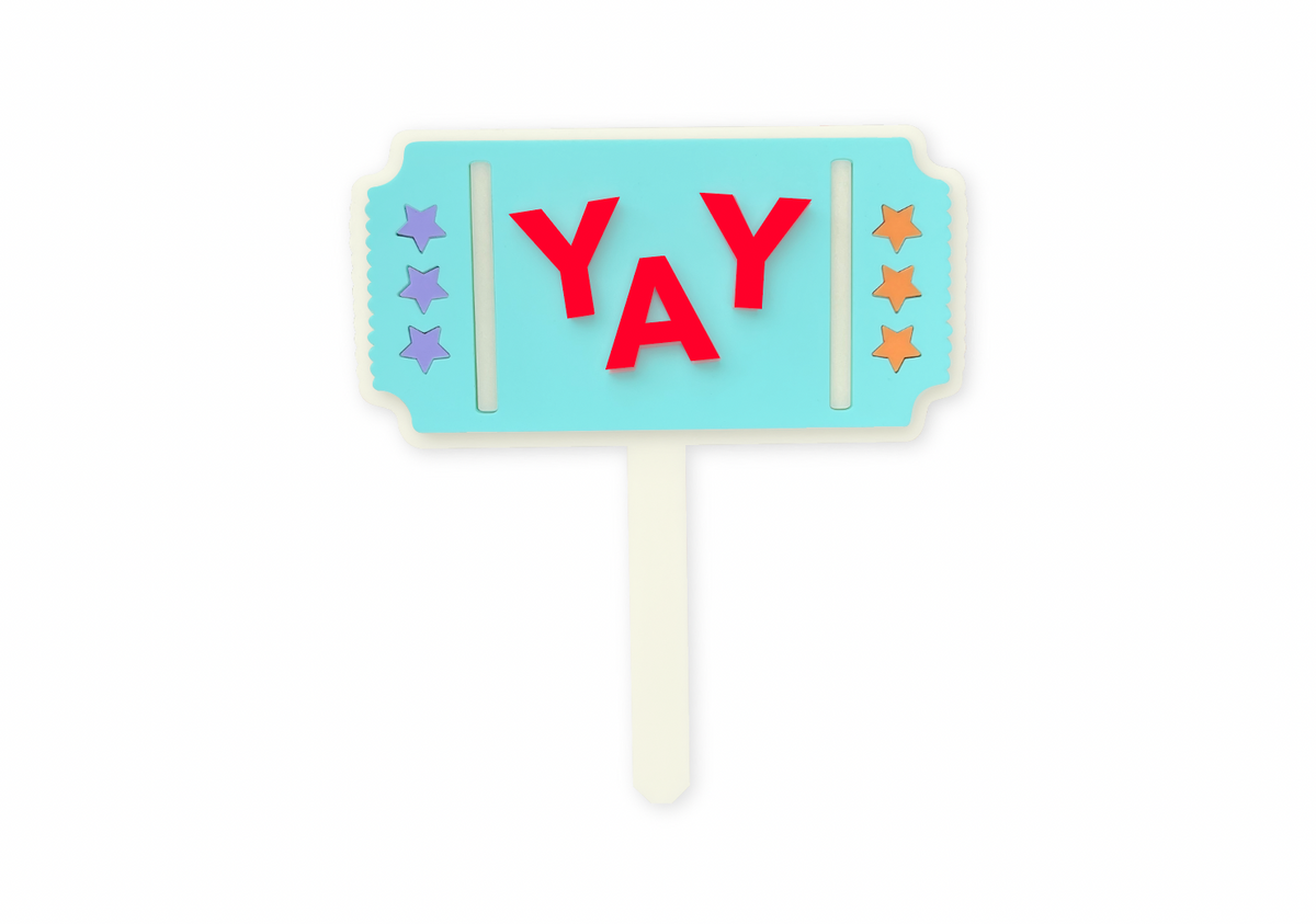 MINT CARNIVAL TICKET - Cake Topper – Kiki Party Studio