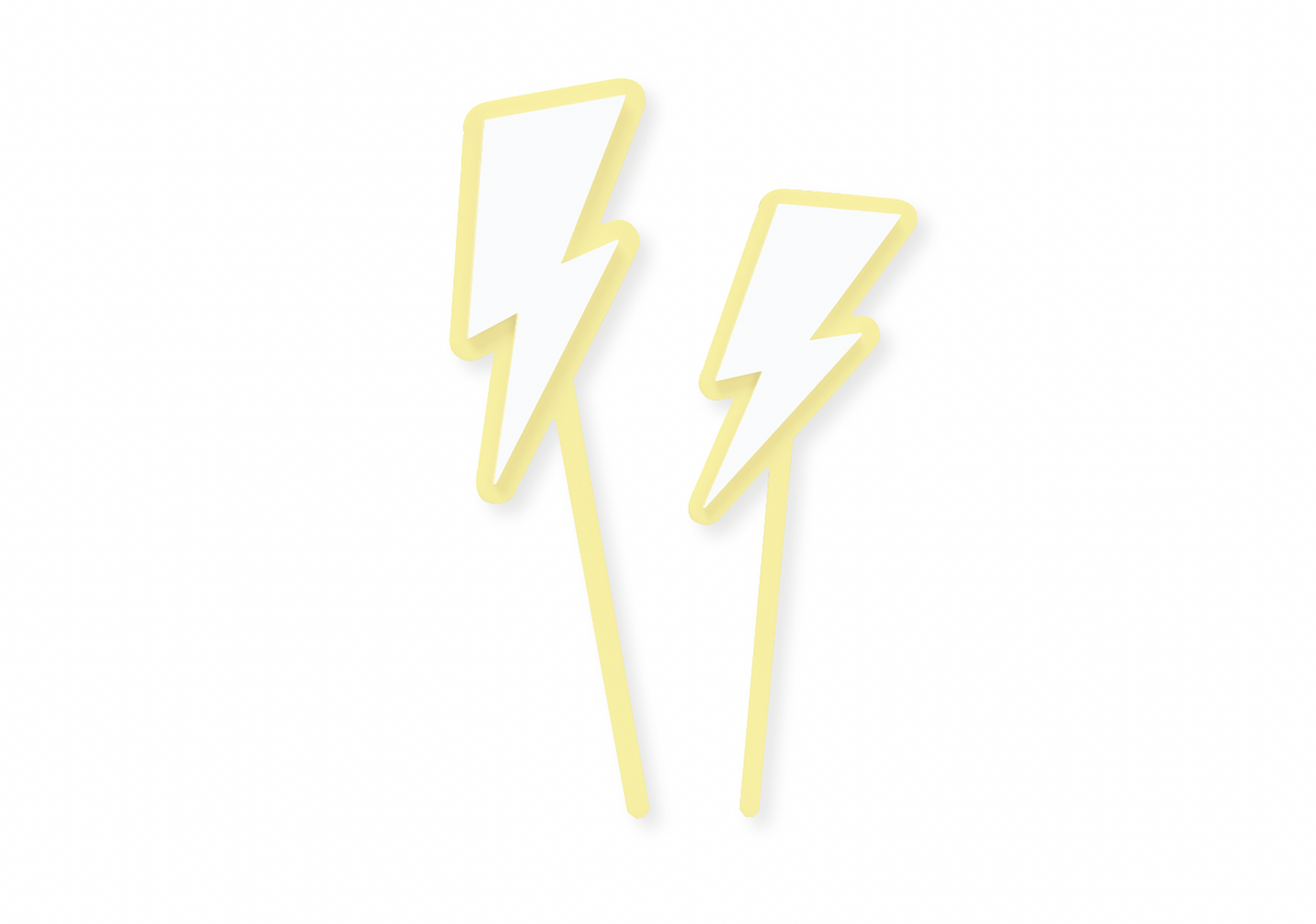 PASTEL LIGHTENING BOLT - Cake Topper Set – Kiki Party Studio