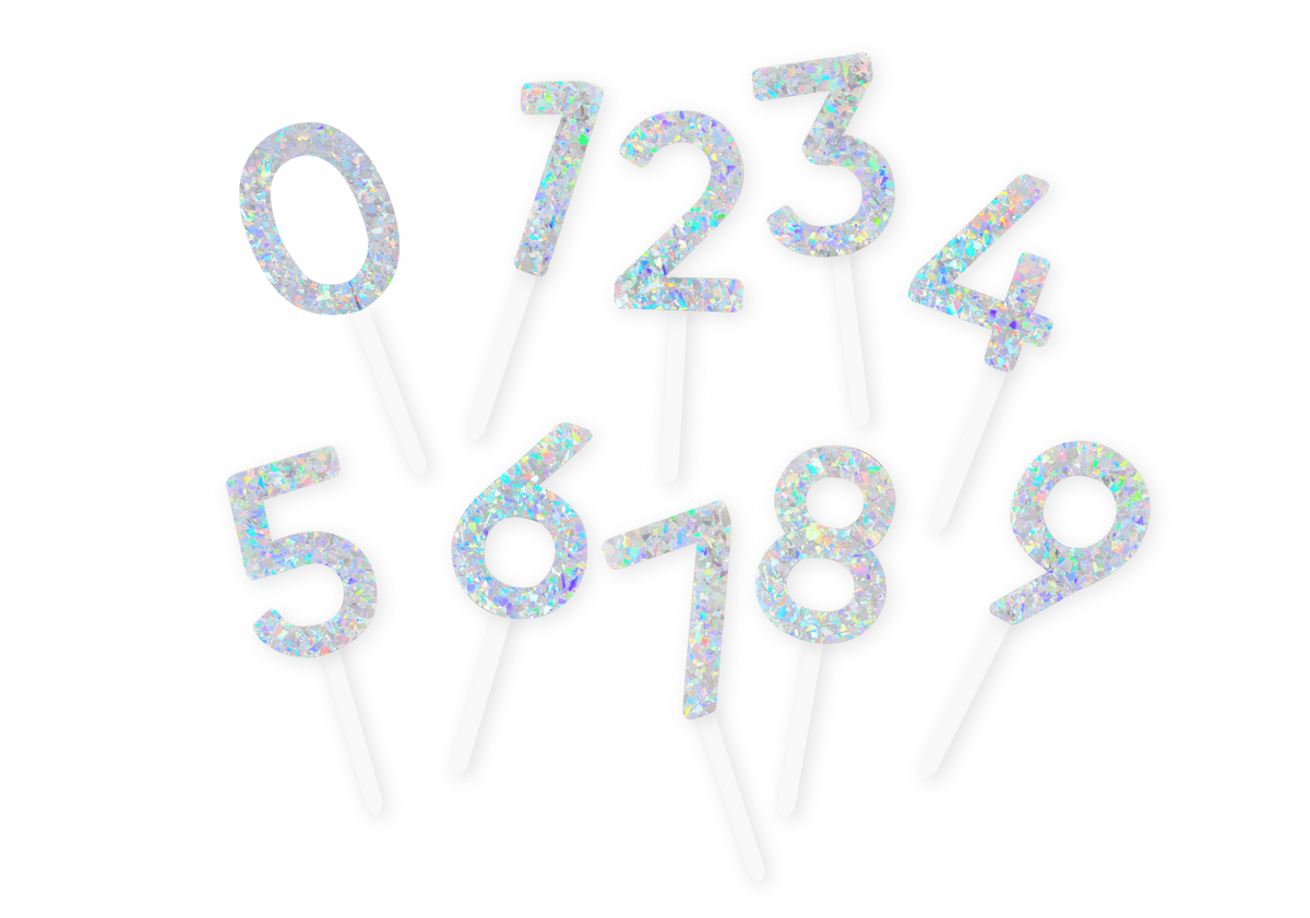 IRIDESCENT GLITTER NUMBER - Cake Topper – Kiki Party Studio